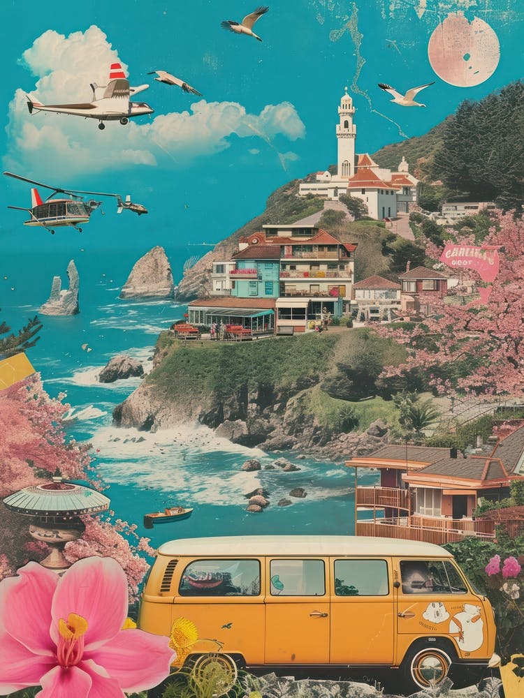 Devon Retro Collage Style 4 Art Print by Cityscape Art Co. – Fy!