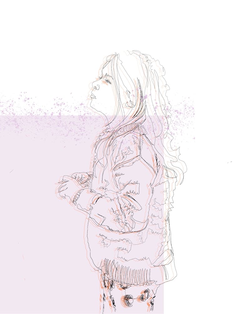 Portrait Of A Girl Squinting Art Print by Holly Ruanne Draws – Fy!