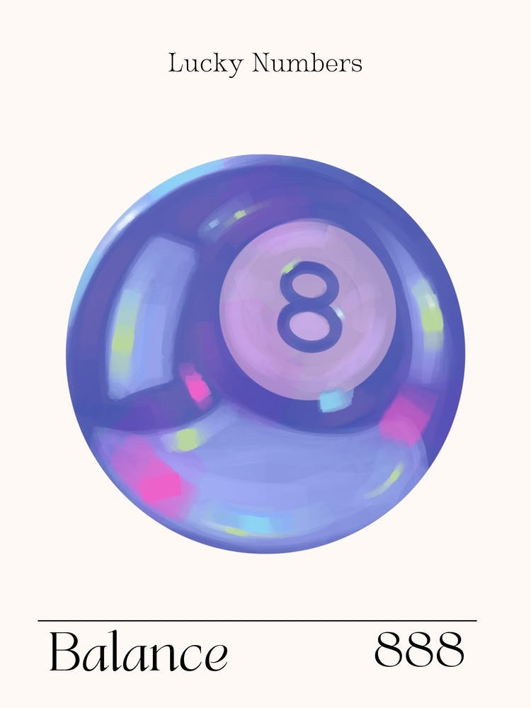 8 Ball Retro Balance Angel Numbers 888 Art Print by Mambo – Fy!