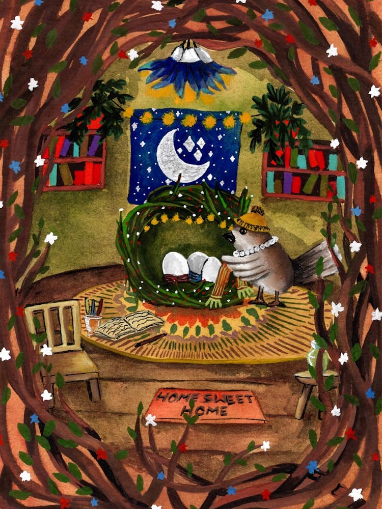 Folklore Mama Bird House Art Print by Vaishali Sahu – Fy!