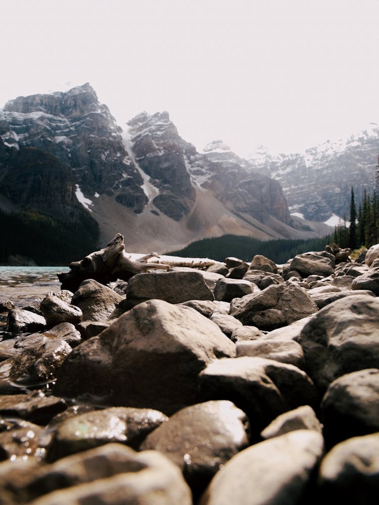 Moraine Lake Rocks Banff National Park Art Print by wowhannah – Fy!