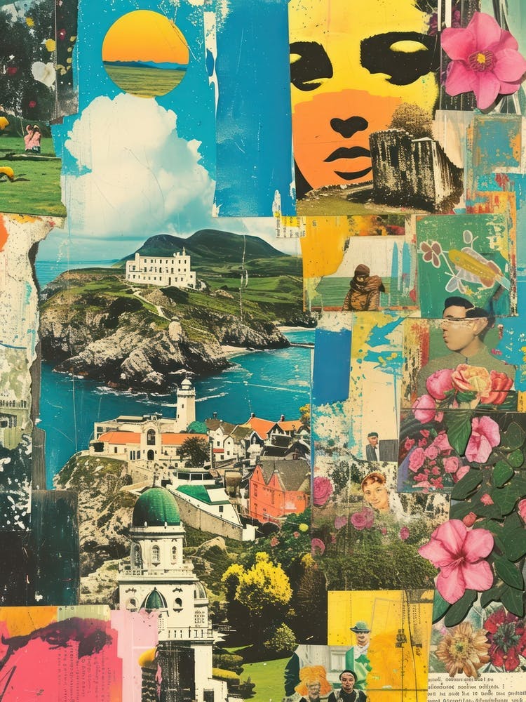 Ireland Retro Collage Style 3 Art Print by Cityscape Art Co. – Fy!