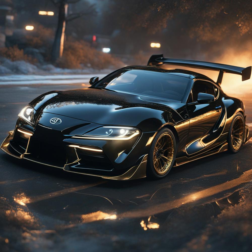 Black Toyota Supra Art Print by Sleman Rabea – Fy!