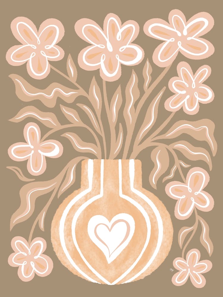 Calm Brown Flowers Art Print by Martina – Fy!