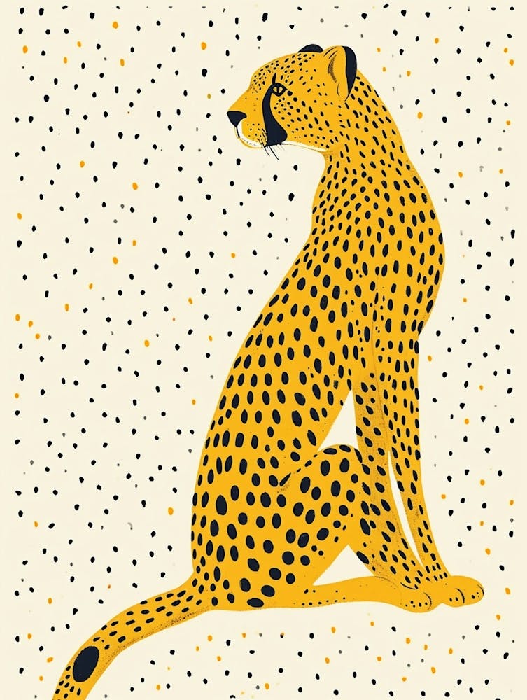 Yellow Cheetah 3 Art Print by Scribble Studio – Fy!