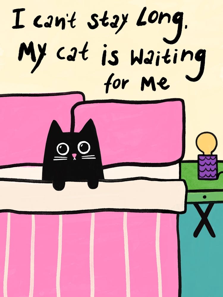 Waiting Cat Art Print by The Paper Tail – Fy!