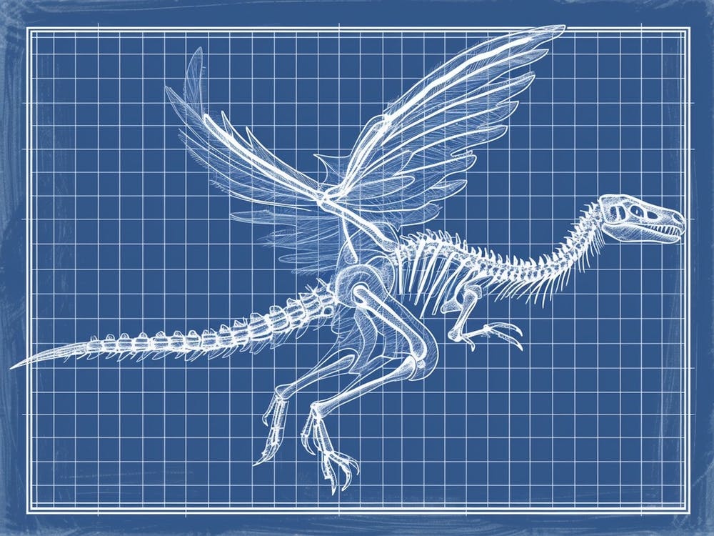 Archaeopteryx Dinosaur Skeleton Art Print by Dino Delights – Fy!