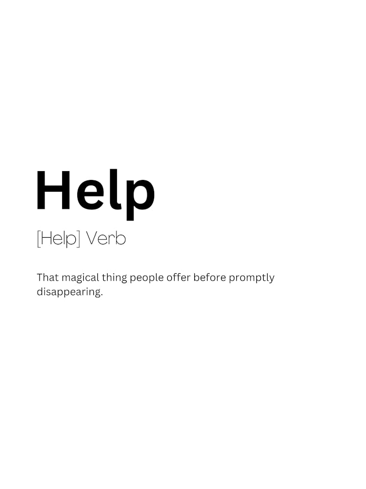 Help Definition Meaning 1 Art Print by Kaigozen – Fy!
