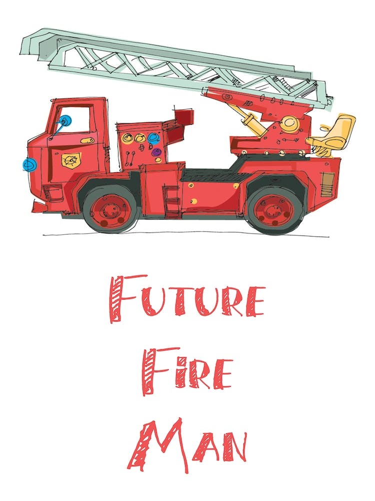 Fire Truck Art Print by Pug Pup Prints – Fy!