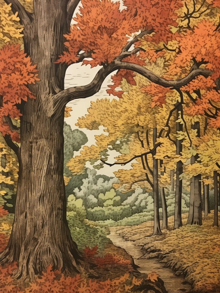 Poplar 3 Vintage Autumn Tree Print Art Print by Autumn Aura Prints – Fy!