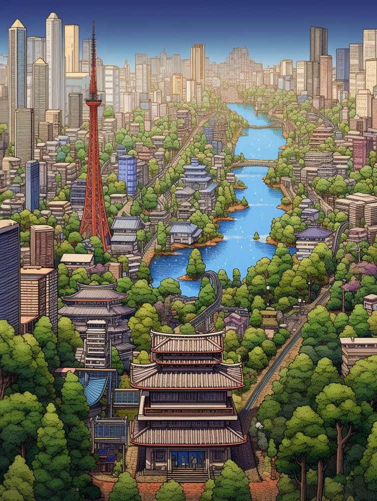 Tokyo Pixel Art 4 Art Print by PixelPerfect – Fy!
