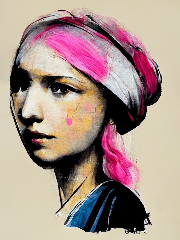 The Girl With The Pearl Earring Graffiti Street Art 4 Art Print by ...