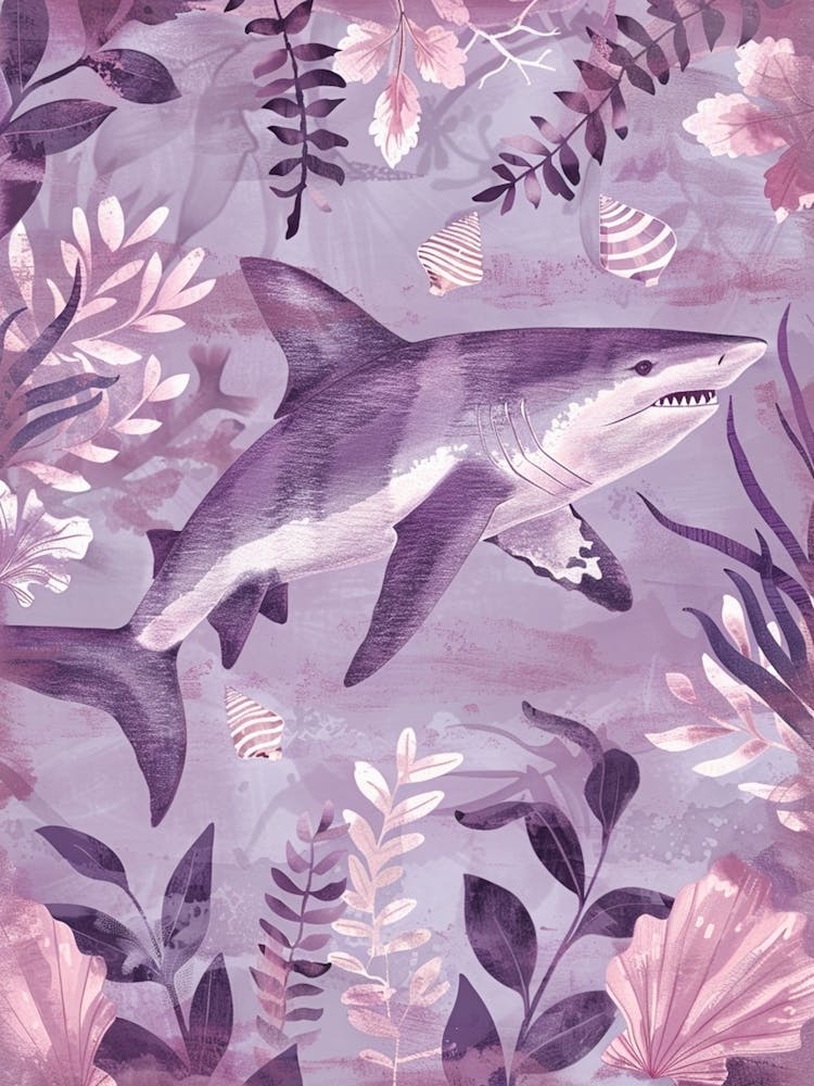 Purple Dogfish Shark Illustration 1 Art Print by Energy of the Sea – Fy!