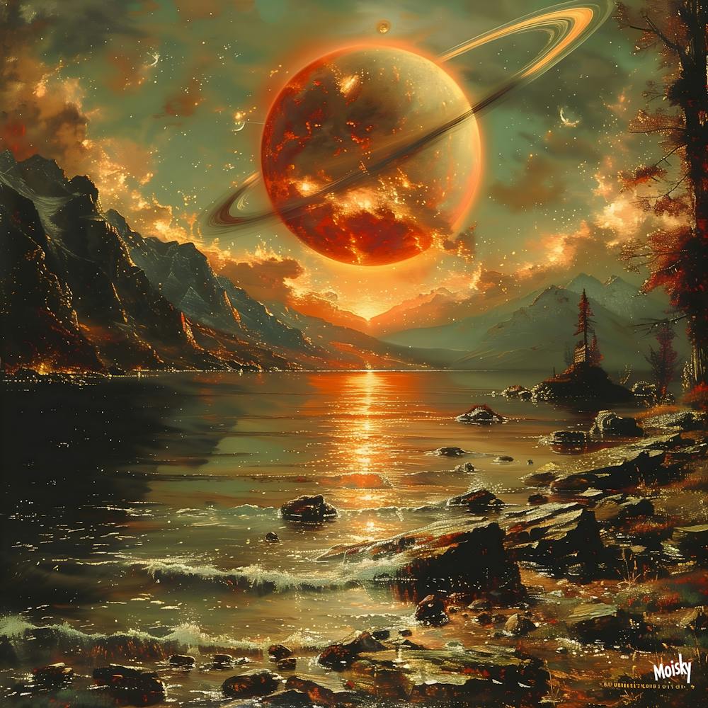 Saturn Surrealism & Realism Art Print by Moisky – Fy!