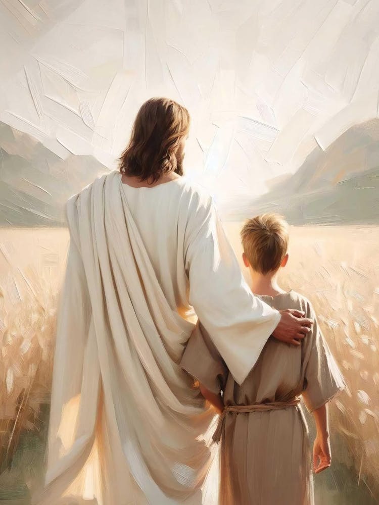 A Guiding Hand, Christian Wall Art, Picture Of Jesus And Boy, Jesus And ...