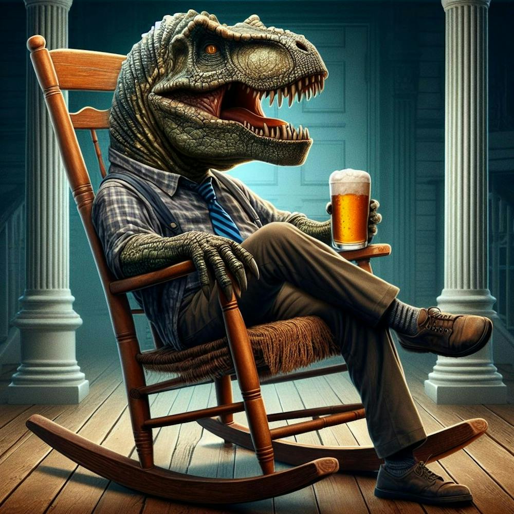 Dinosaur Rocking Chair Art Print by Maxi Milano – Fy!
