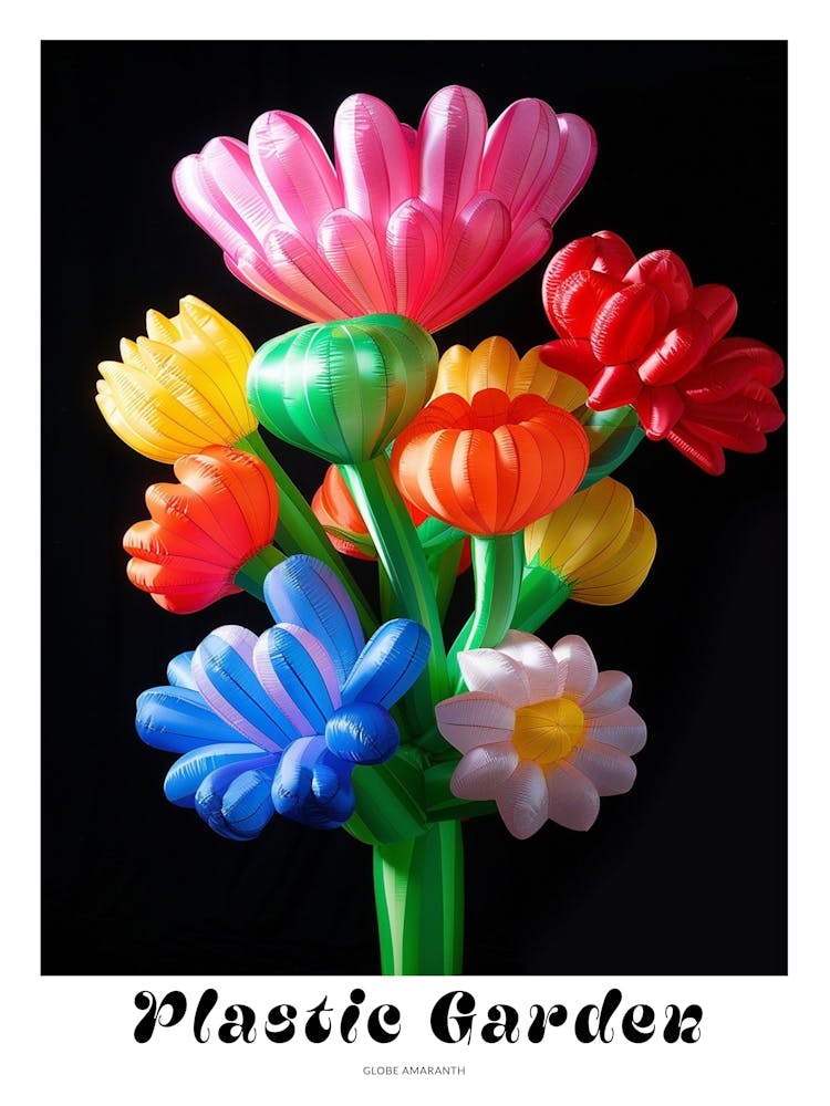 Bright Inflatable Flowers Poster Globe Amaranth 3 Art Print by Botanic ...