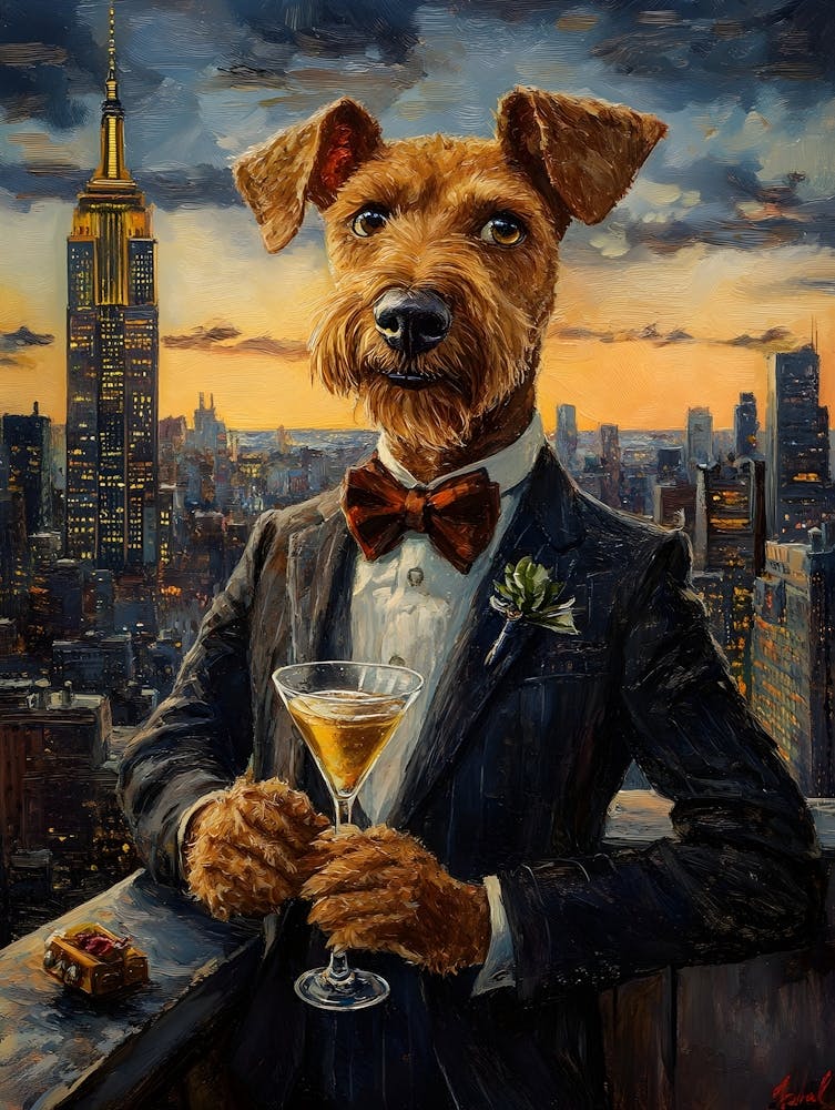 Sophisticated Airedale 2 Art Print by S.K. Coghlan – Fy!