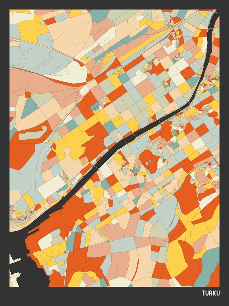 Turku Finland Map Art Print by Counter Colour – Fy!