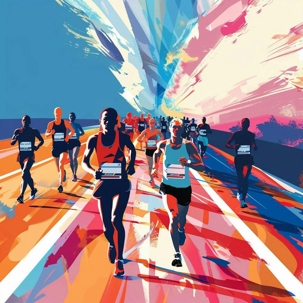 Marathon Runners 5 Art Print by ThatWorksMedia – Fy!