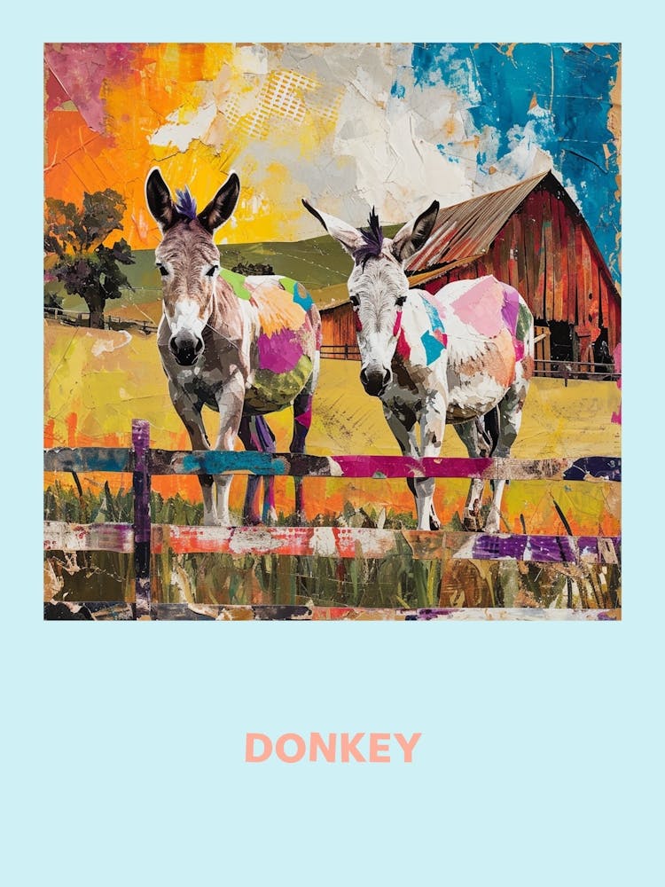 Donkeys Collage Poster 8 Art Print by Bubblegum Kitsch – Fy!