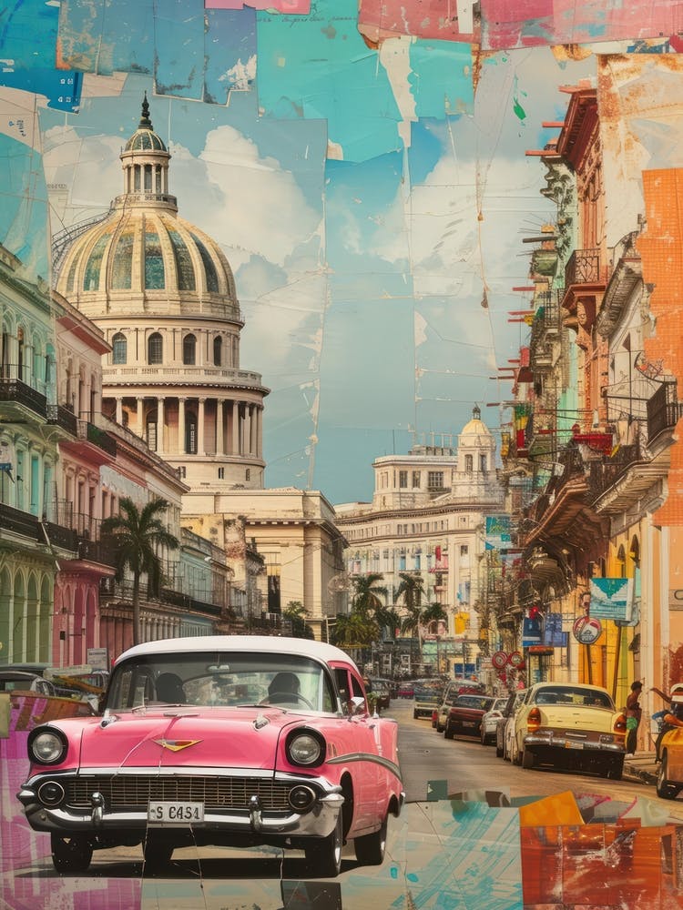 Cuba Retro Collage Style 1 Art Print by Cityscape Art Co. – Fy!