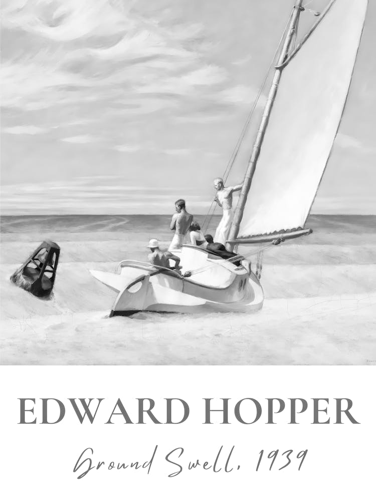 Edward Hopper - Grand Swell Art Print by Monochrome Heaven – Fy!