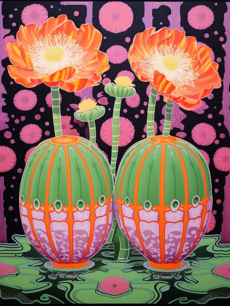 Mexican Style Cactus Illustration Lophophora Williamsii Cactus 2 Art ...