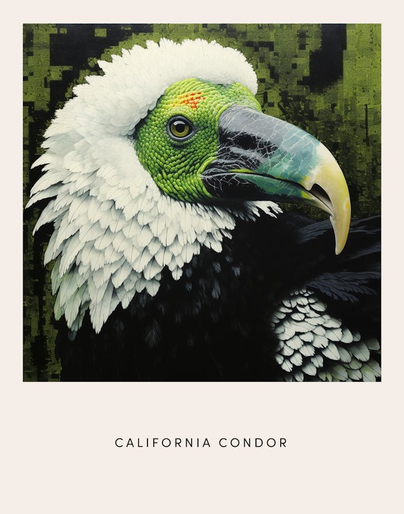 Ohara Koson Inspired Bird Painting California Condor 1 Poster Art Print ...