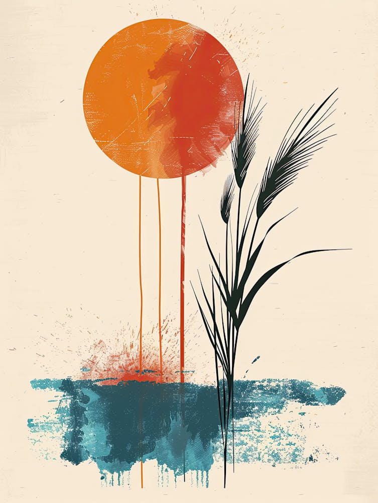 Atomic Sunset Symphonies Mid Century Style Art Print by Bauhaus ...