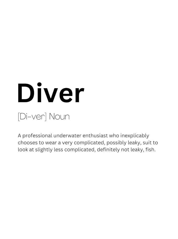 Diver Definition Meaning Art Print by Kaigozen – Fy!