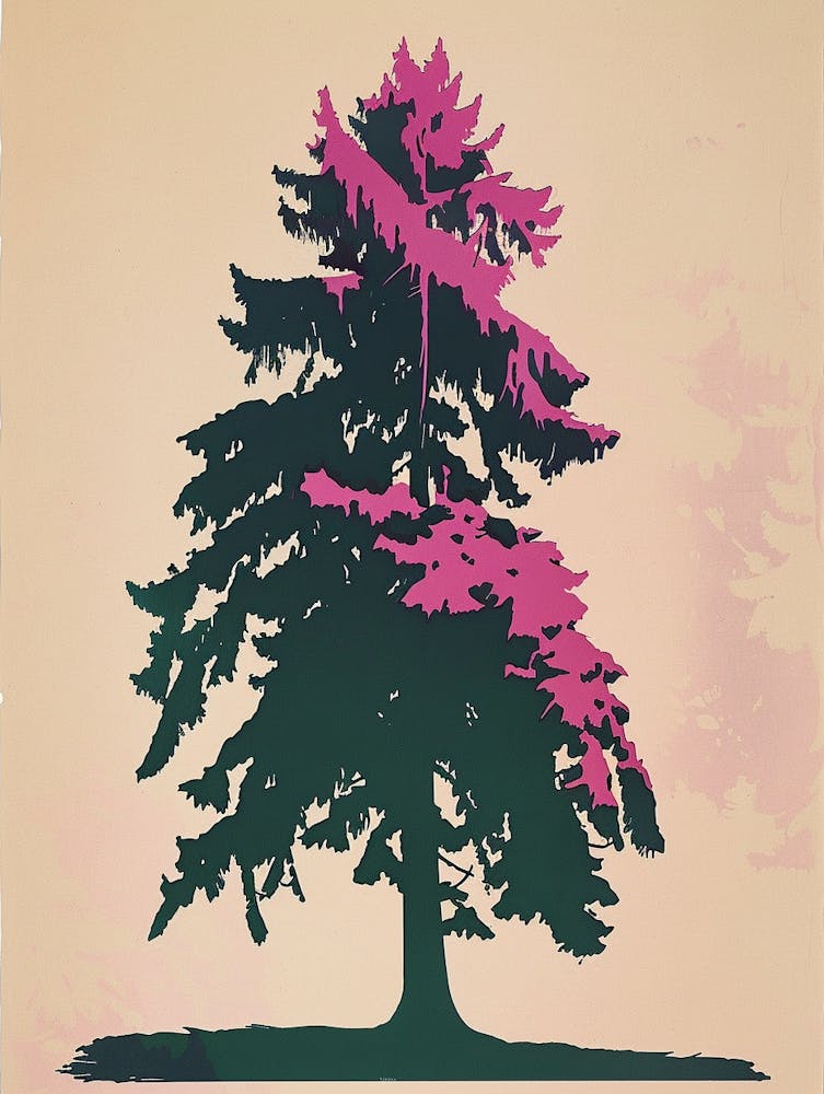 Hemlock Tree Colourful Illustration 4 Art Print by Bough And Bloom ...