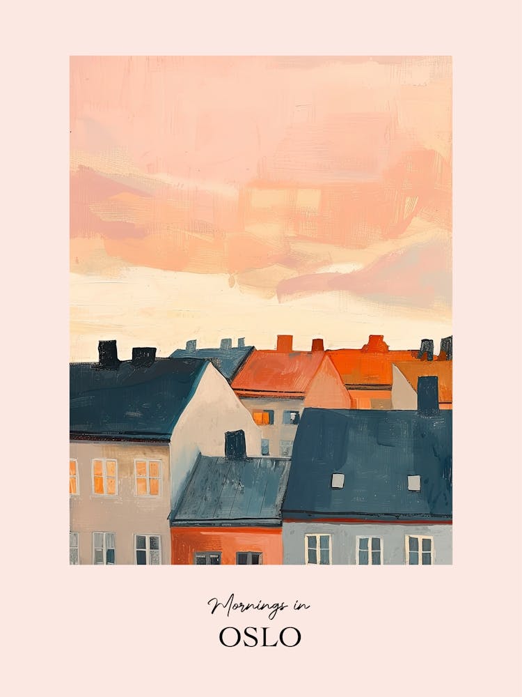 Mornings In Oslo Rooftops Morning Skyline 4 Art Print by Urban Vistas – Fy!