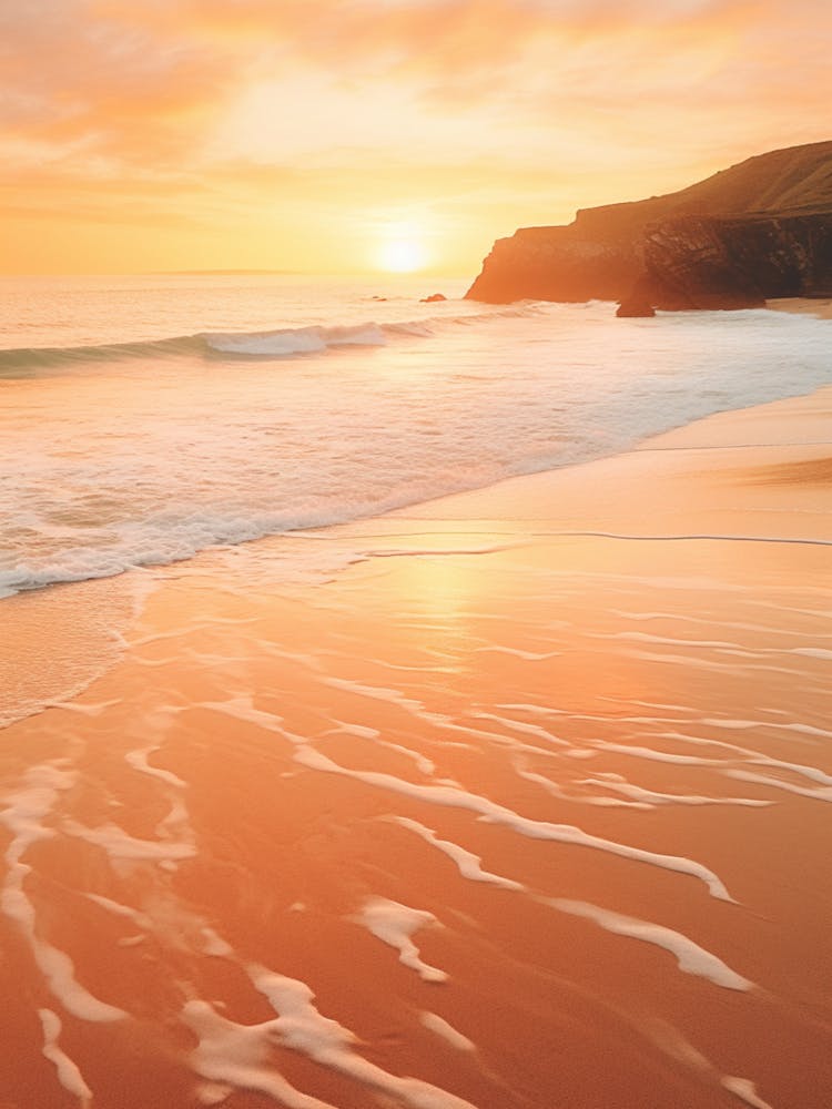 Barafundle Bay Beach Pembrokeshire Wales At Sunset 1 Art Print by Sand ...