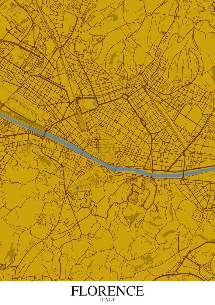 Florence Yellow Blue Art Print by Mapply – Fy!