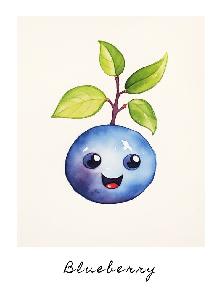 Friendly Kids Blueberry 2 Poster Art Print by Scribble Studio – Fy!