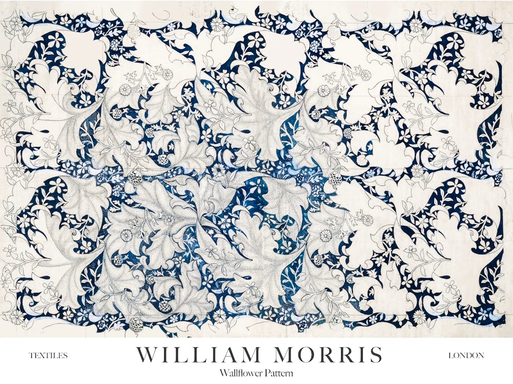 William Morris Prints Wallflower Pattern Blue Original Landscapes ...