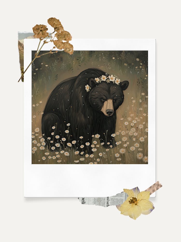Scrapbook Bear Fairycore Painting 2 Art Print by All Things Fairy – Fy!