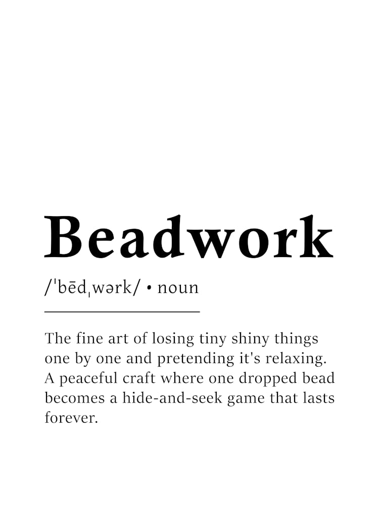 Beadwork Definition Poster - Dictionary Art Print by Fy!