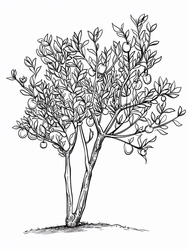 Plum Tree Minimalistic Drawing 1 Art Print by Bough And Bloom Artistry ...