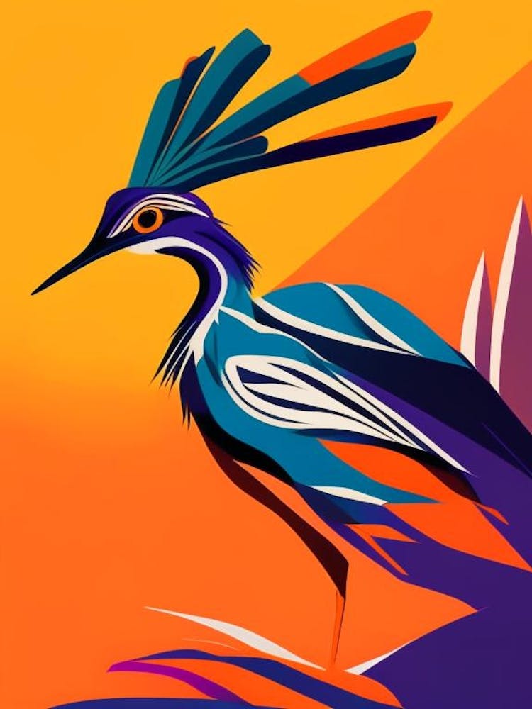 Roadrunner Pop Matisse 2 Bird Art Print by Featherline – Fy!