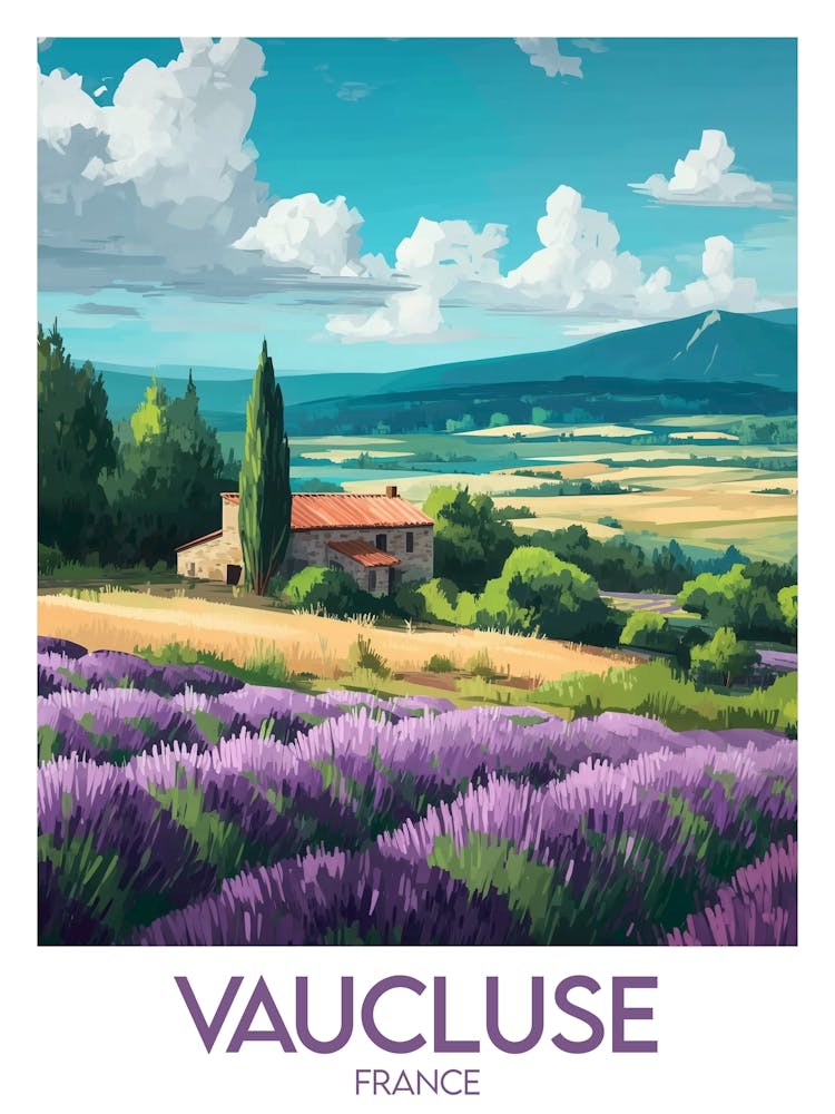 Affiche de voyage Vaucluse Art Print by Frame the World – Fy!