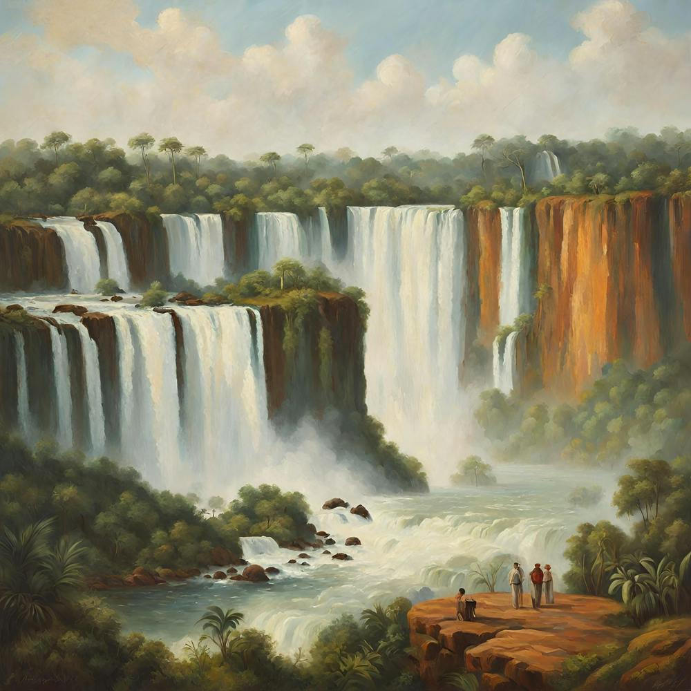 Iguazu Falls #1 vintage oil painting style Art Print by Febo-AI – Fy!