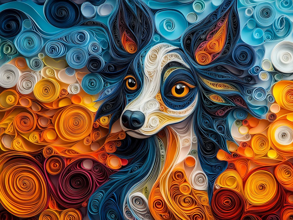 Chinese Crested Paper Quilling Dog Portrait Art Print by der Mumpitz – Fy!