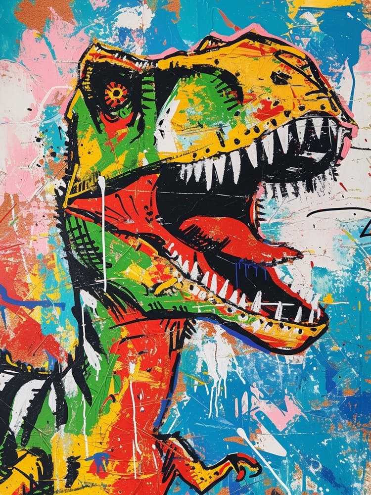 T Rex Dinosaur Chalk Style 1 Art Print by Dino Delights – Fy!