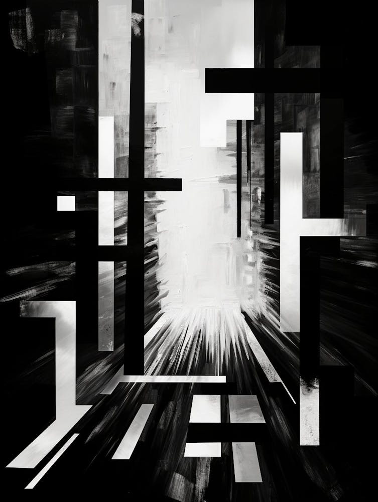Threshold Abstract Black And White 2 Art Print by Abstract Art ...