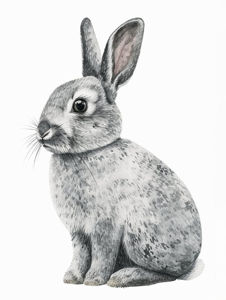 Silver Marten Rabbit Nursery Illustration 4 Art Print by Ritual Art ...