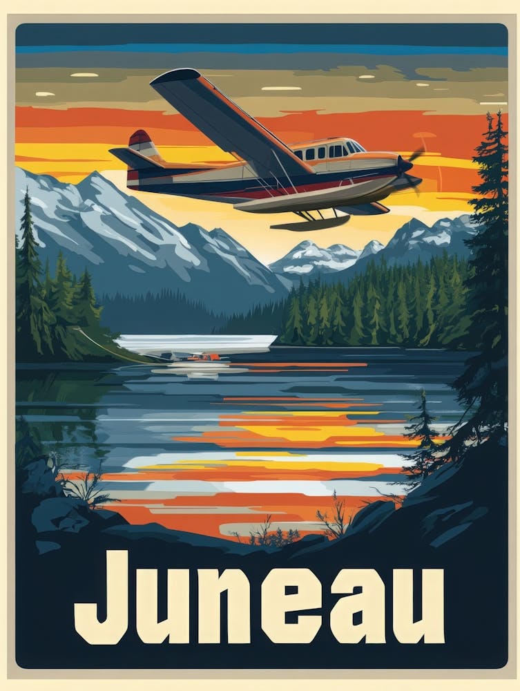 Aihrgdesign A 1970s Inspired Travel Poster For Juneau Depicti B9af9e96 ...