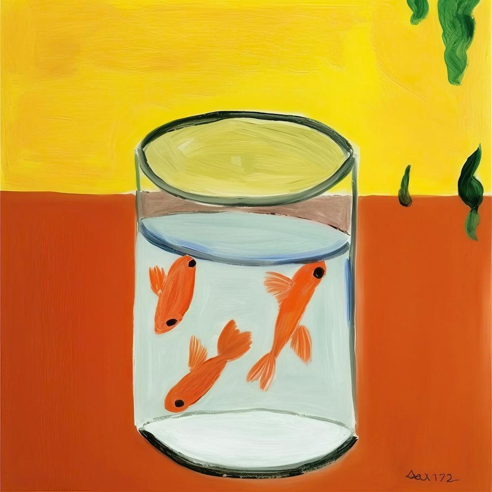 Gold Fish Matisse, A Style Painting Art Print by Mambo – Fy!