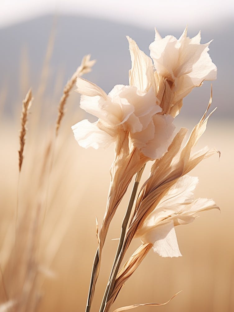 Boho Dried Flowers Gladiolus 1 Art Print by Botanic Studio – Fy!